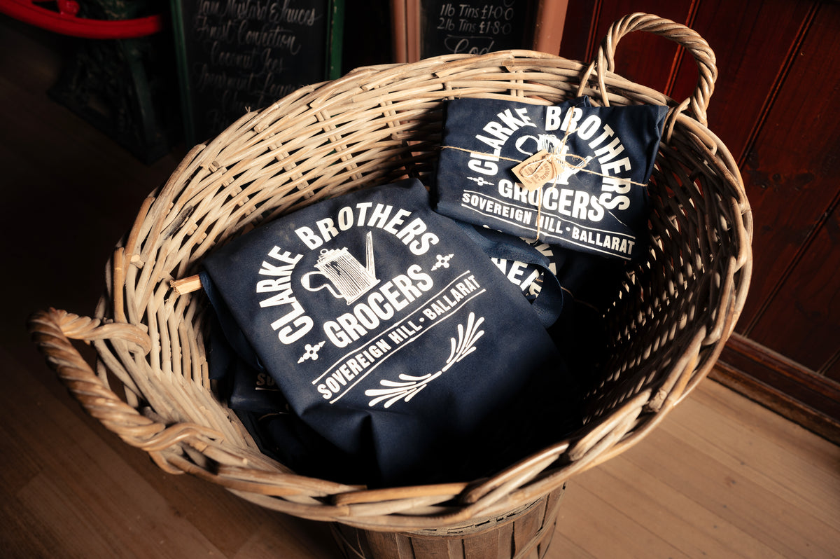 Clarke Brothers Grocers Denim Apron – The Online Shop at Sovereign Hill