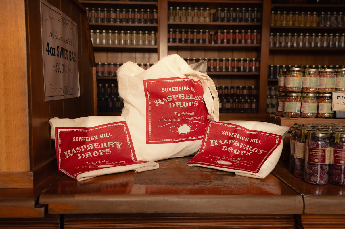 Raspberry Drops Calico Bag – The Online Shop at Sovereign Hill