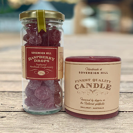 Raspberry Drops and Red Candle Hamper – The Online Shop at Sovereign Hill